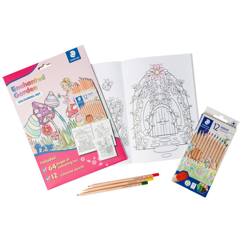Staedtler Colouring Book Set Enchanted Garden