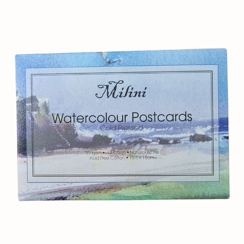 Milini Watercolour Postcards Pack 12 10.5x15cm